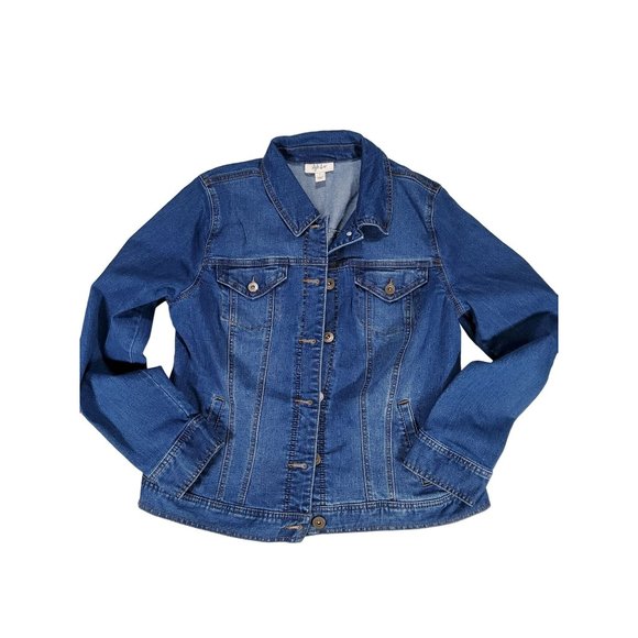 Style & Co. | Jackets & Coats | Womens Style Co Blue Jean Jacket Size L ...